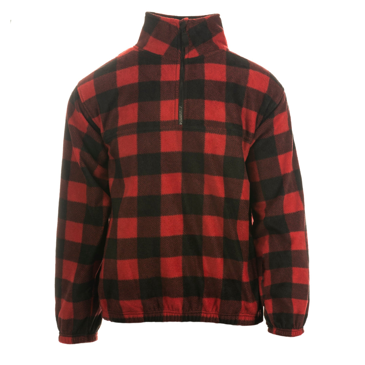 Burnside B3052 Mens 1/4 Zip Polar Fleece Pullover (Red/Black ...