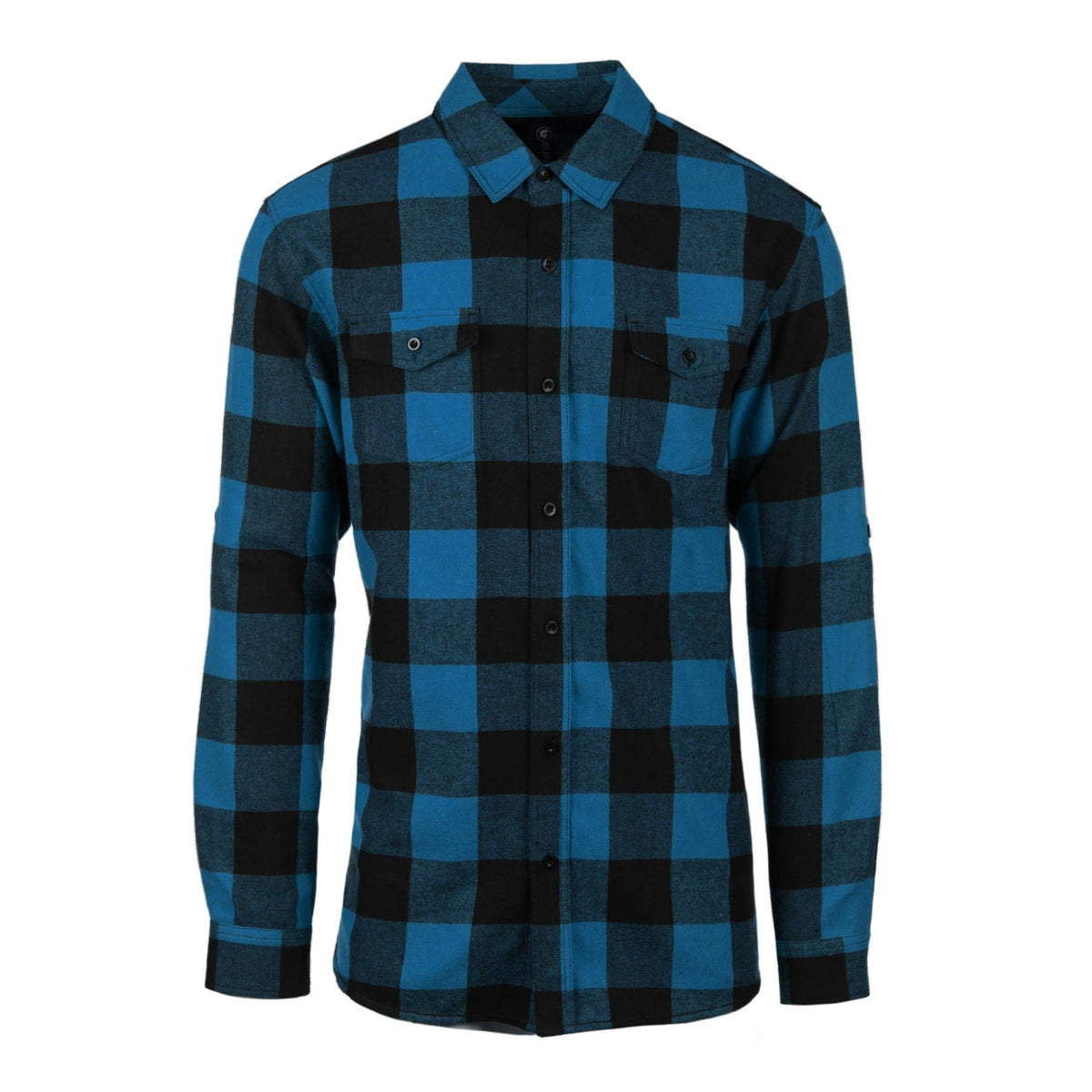 Burnside B8210 Mens L/S Y/D Plaid Flannel Shirt (Blue/Black ...