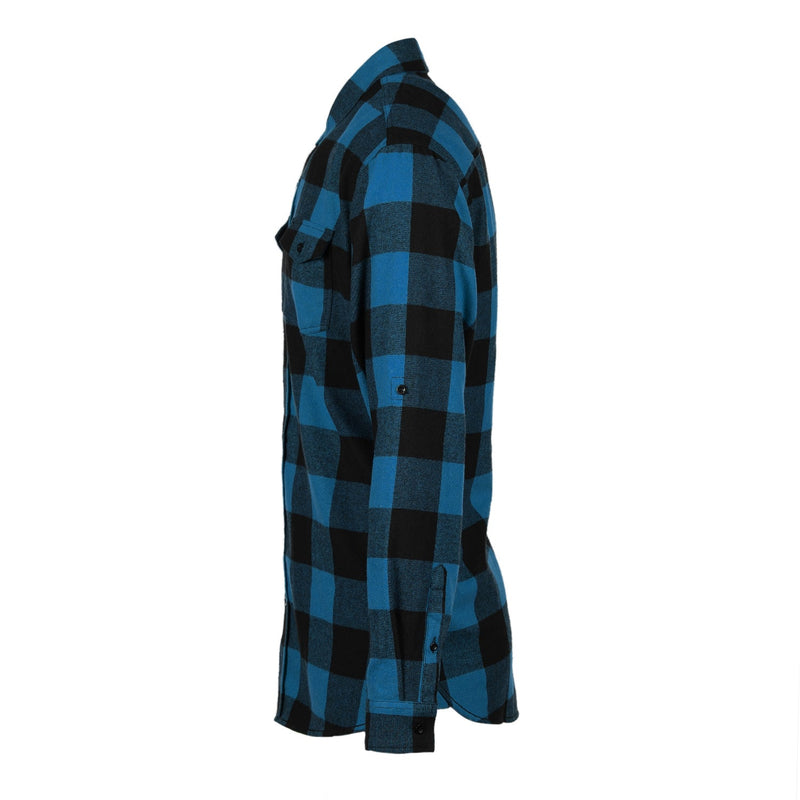 Burnside B8210 Mens L/S Y/D Plaid Flannel Shirt (Blue/Black ...