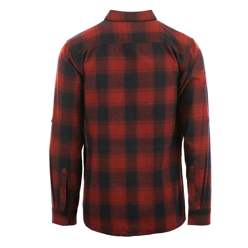 Burnside B8210 Mens L/S Y/D Plaid Flannel Shirt (Crimson) – Wholesale ...