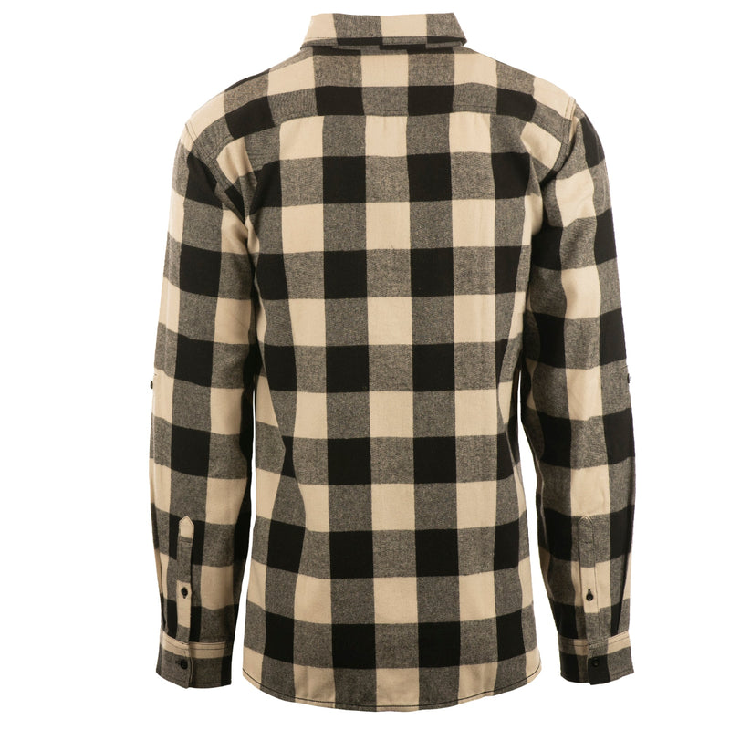 Burnside B8210 Mens L/S Y/D Plaid Flannel Shirt (Ecru/Black ...