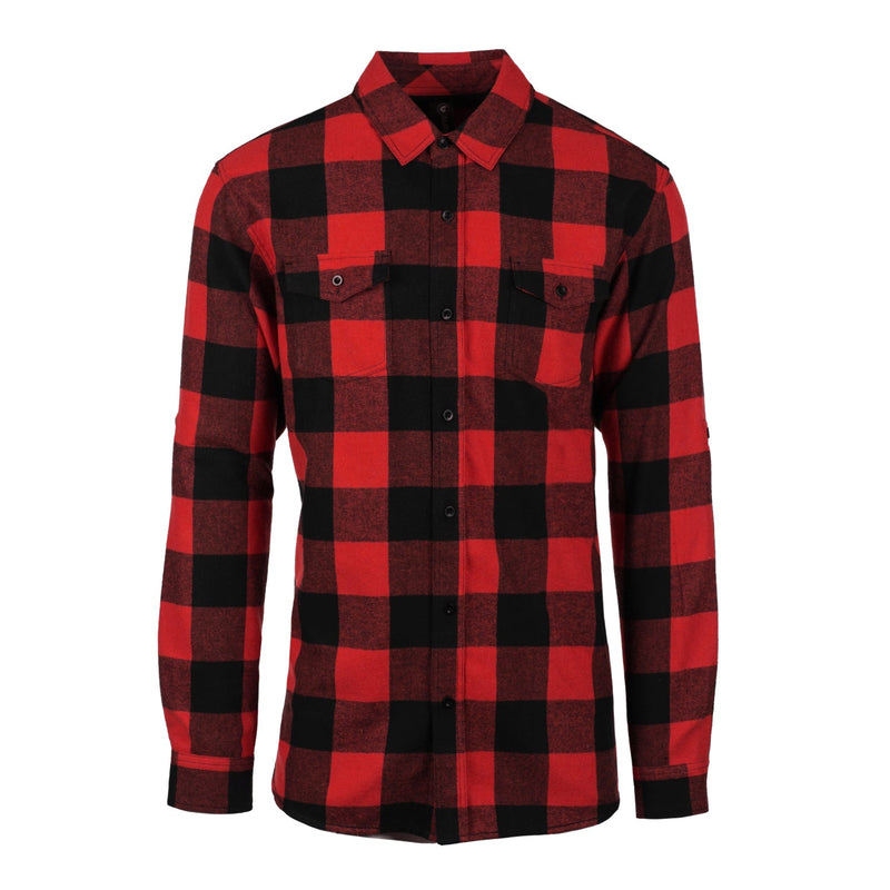 Burnside B8210 Mens L/S Y/D Plaid Flannel Shirt (Red/Black) – Wholesale ...