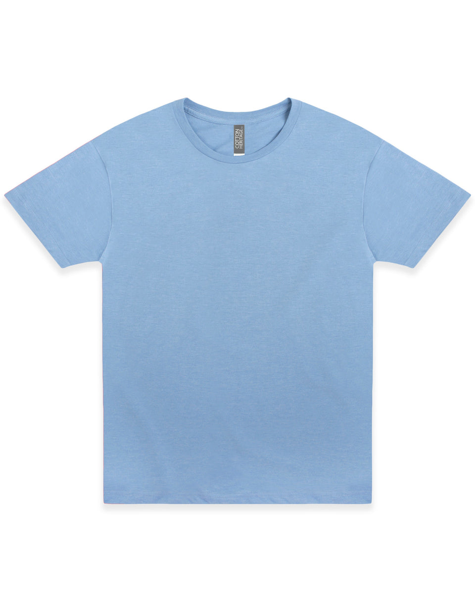 Cotton Heritage MC1040 Unisex Short Sleeve T-shirt (Light Blue Heather ...