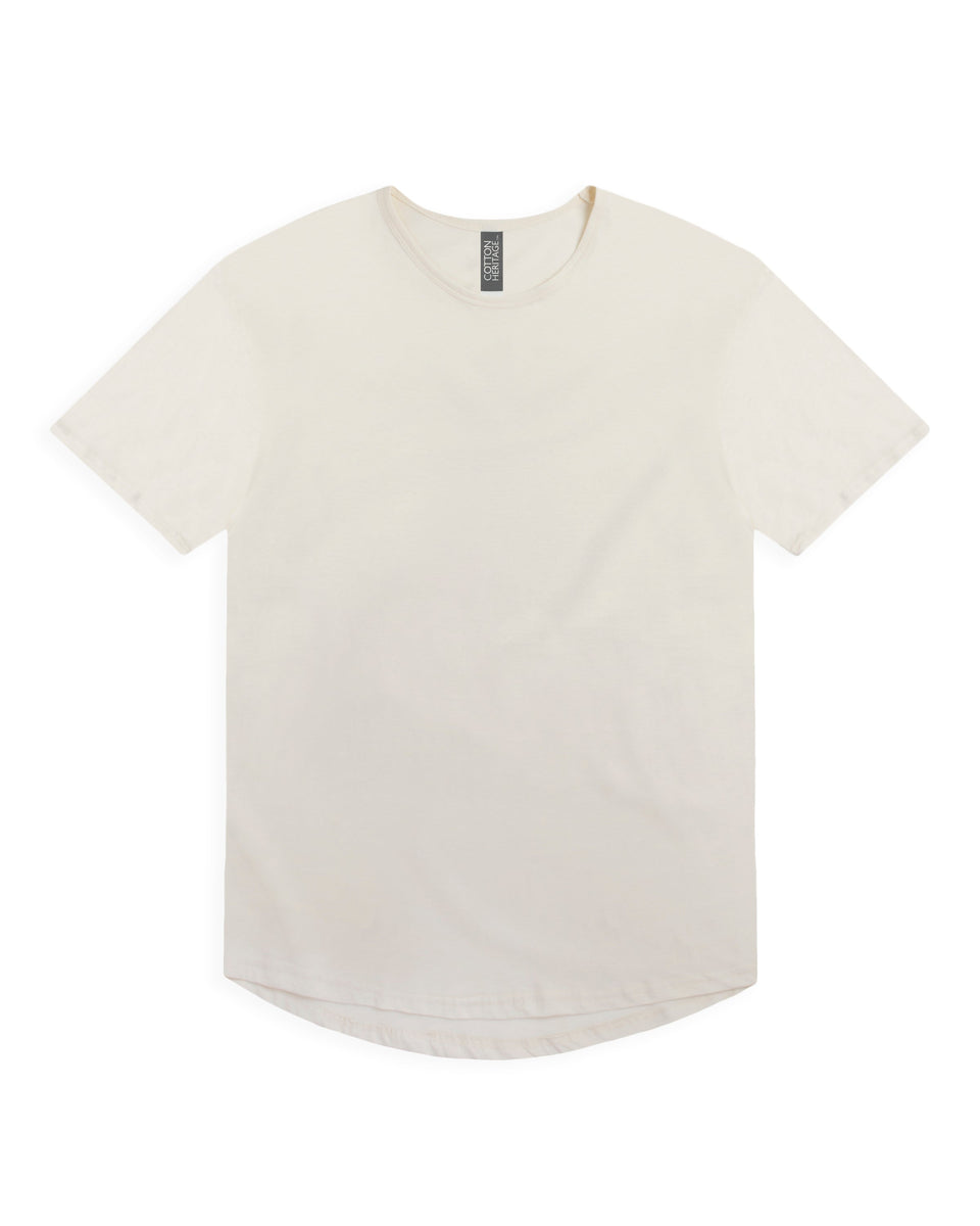 Cotton Heritage Unisex Drop Tail T-shirt (Vintage White) – Wholesale ...