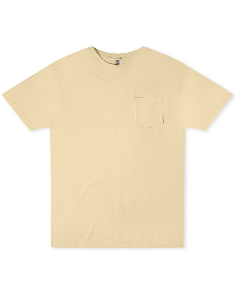 Cotton Heritage OU1620 Garment Dye S/s Pocket T-shirt (Lemonade ...