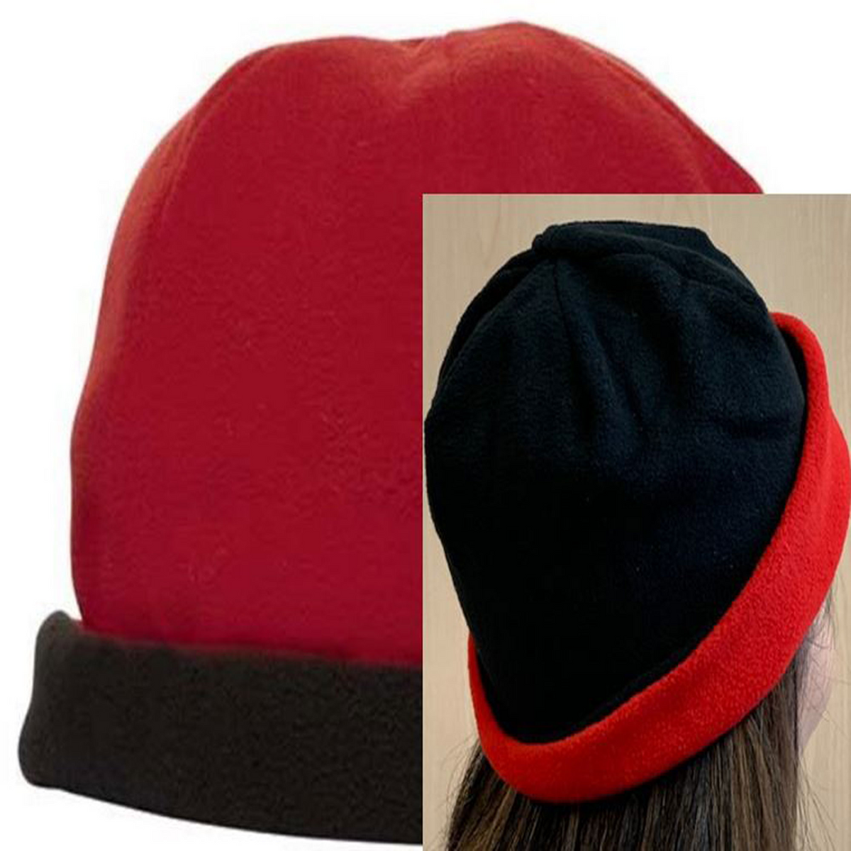 Cobra Cap BEAN-R 9" Reversible Fleece Beanie (Black/Red) – Wholesale ...