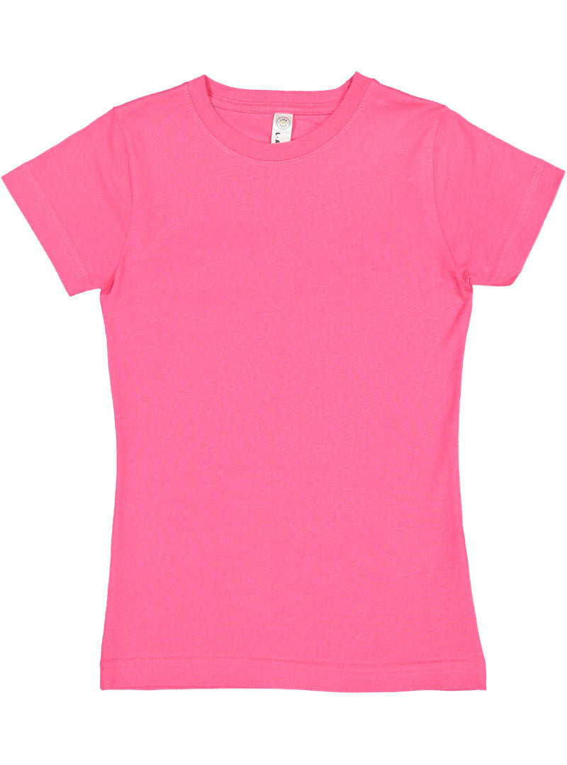 LAT Apparel 2616 Girls Fine Jersey Tee (Hot Pink) – Wholesale Printables
